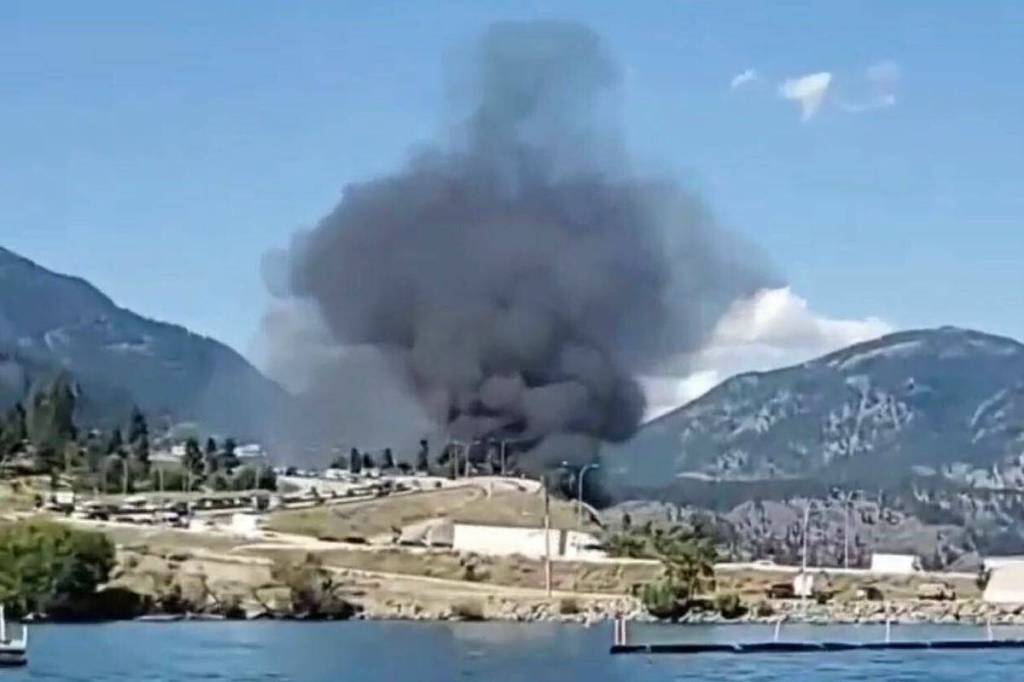 Crews battle West Kelowna fire from land, sky and water | Barriere ...